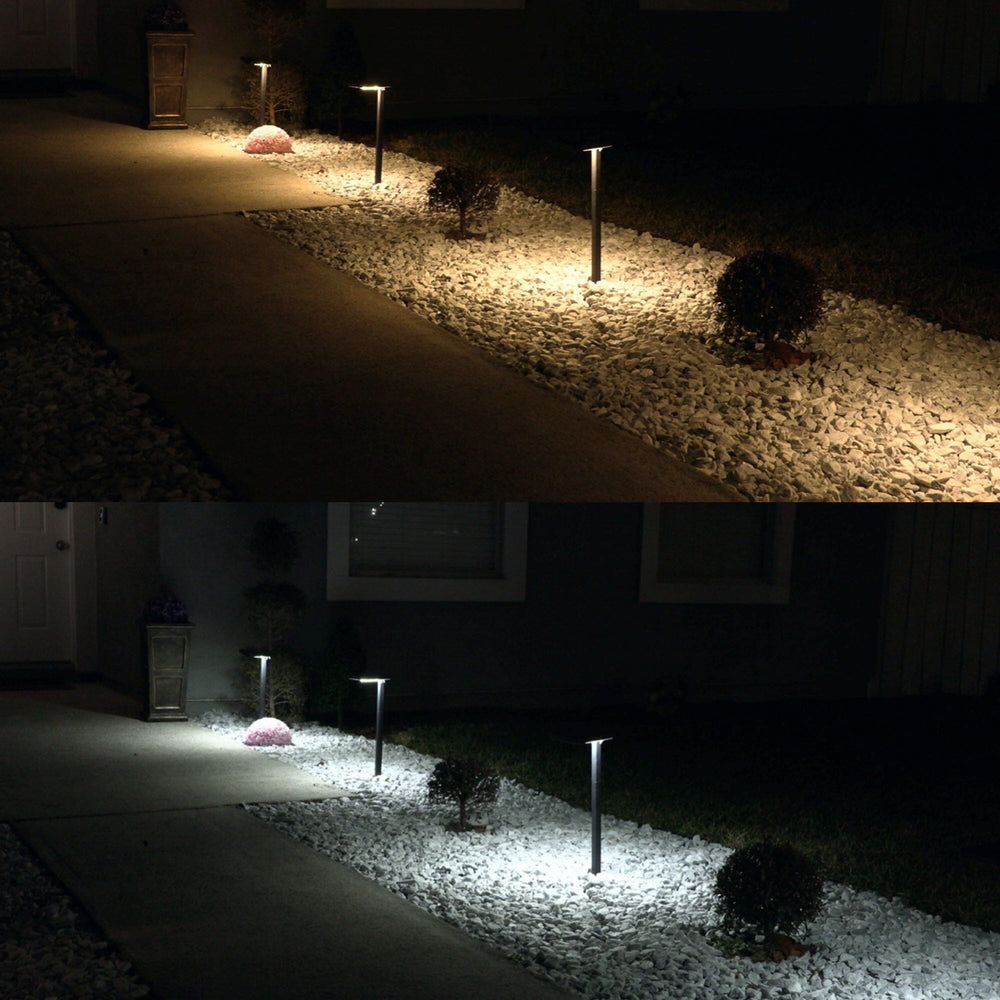 Contemporary Solar Pathway Light | Black or Bronze | Bright & Warm Whi