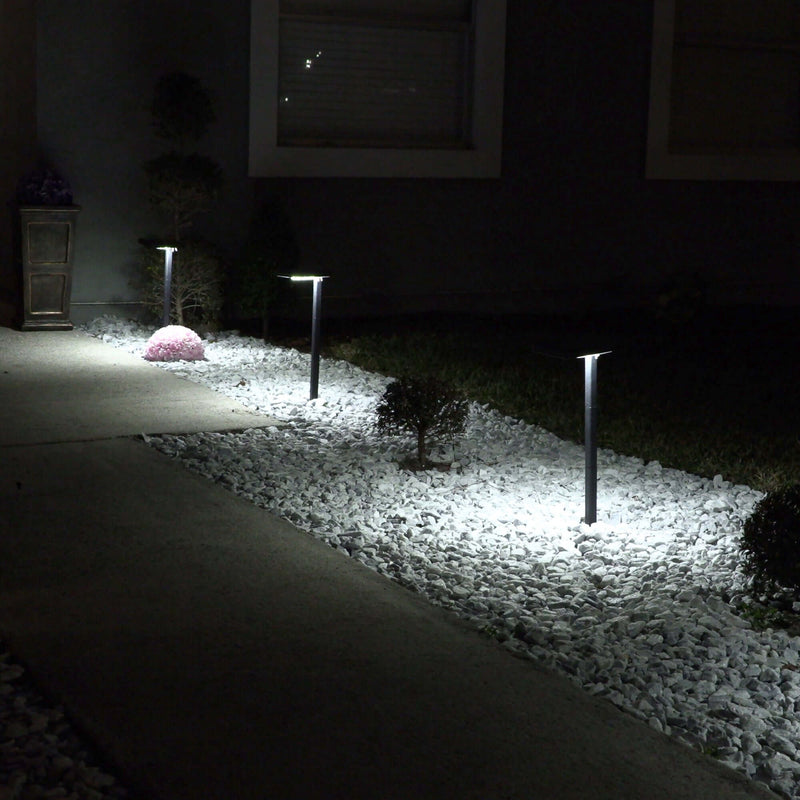 Contemporary Solar Pathway Light | Black or Bronze | Bright & Warm Whi