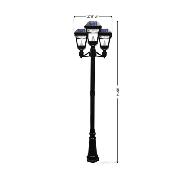 Solar Imperial III Triple Lamp Post