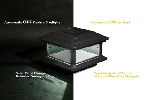 Colonial Solar Cap Light - Black