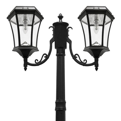 Victorian Bulb Solar Lamp Post - Double