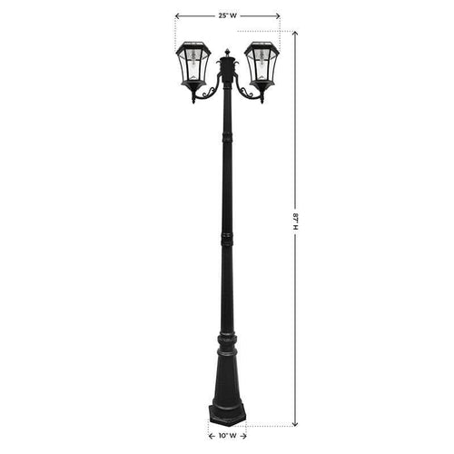 Victorian Bulb Solar Lamp Post - Double